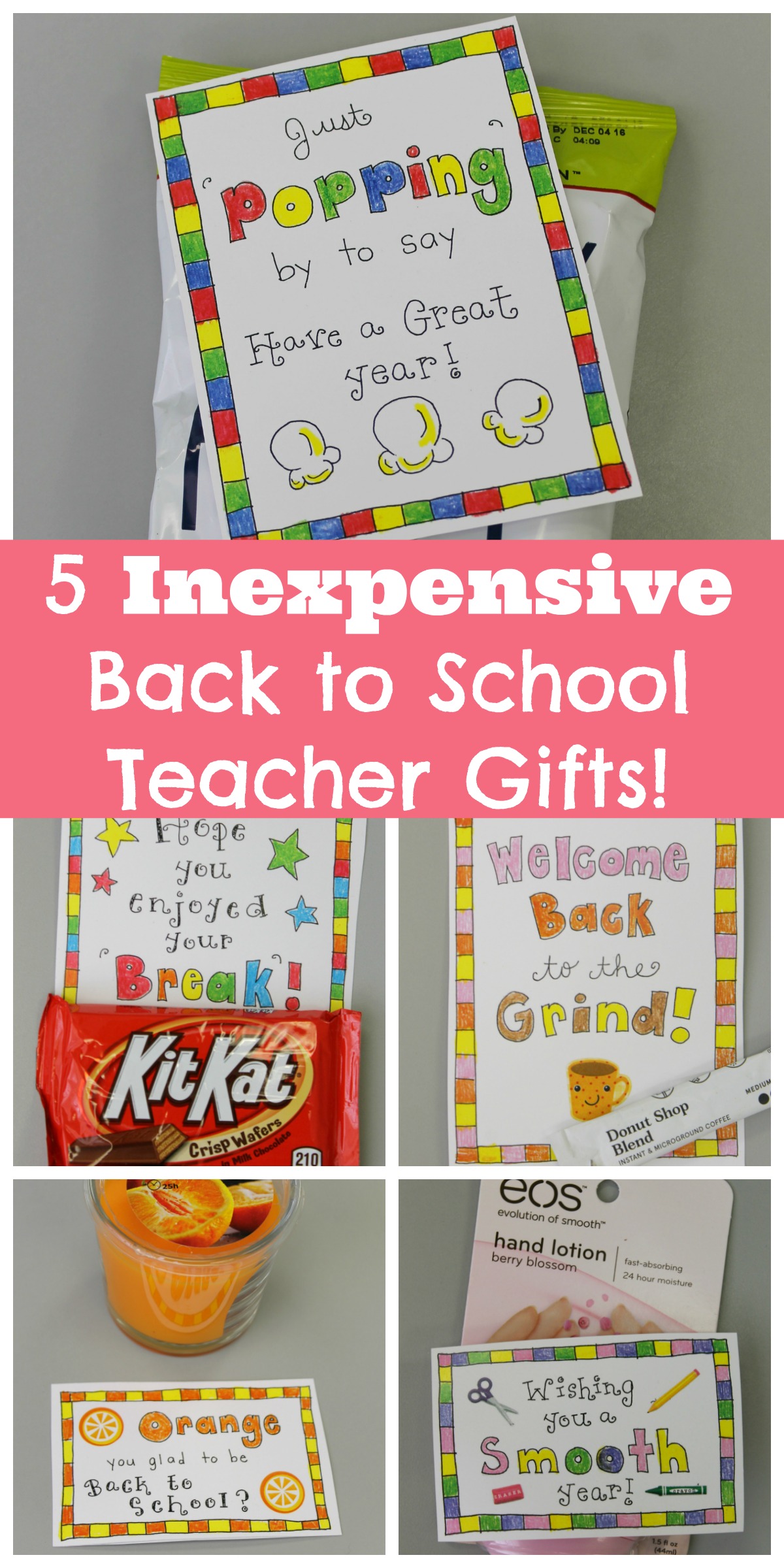 5 Inexpensive Back To School Gifts For Teachers FREE Printables