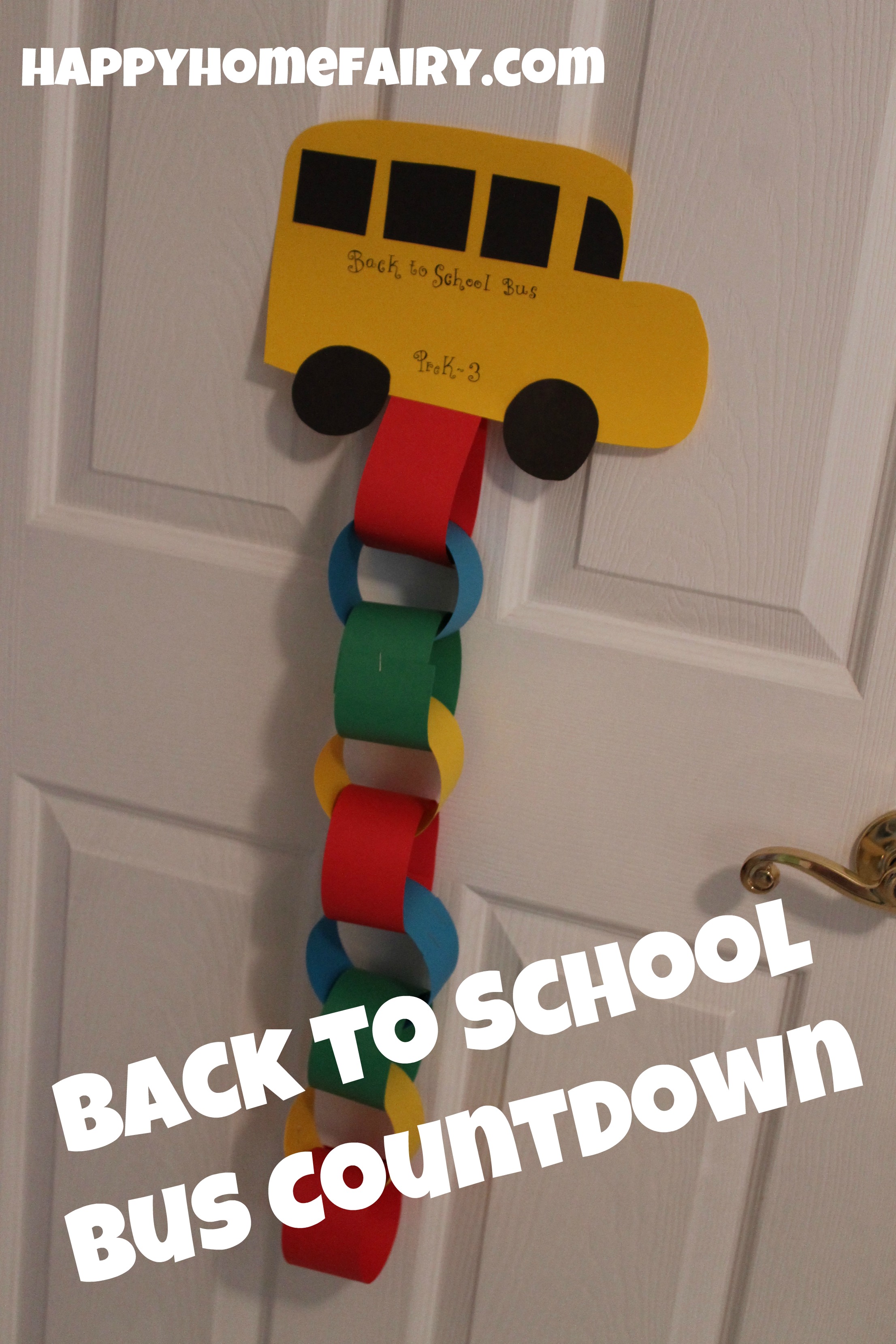 Back to School Bus Paper Chain Countdown - Happy Home Fairy