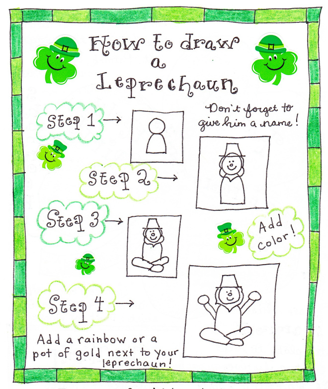 How to Draw a Leprechaun - Happy Home Fairy
