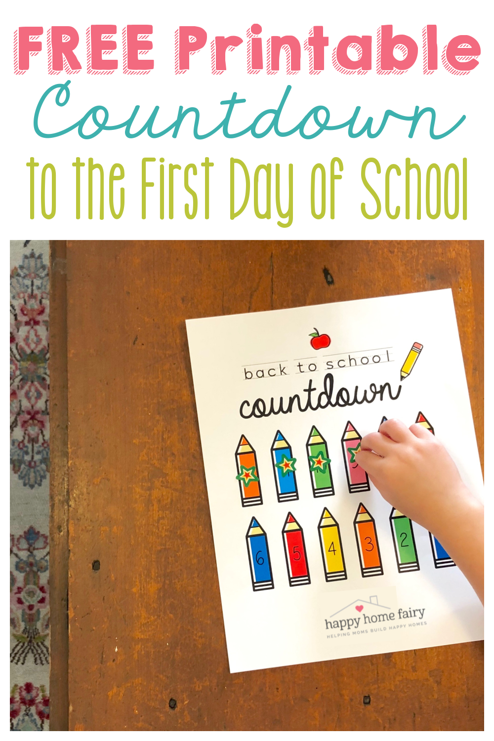 Countdown to School - FREE Printable - Happy Home Fairy